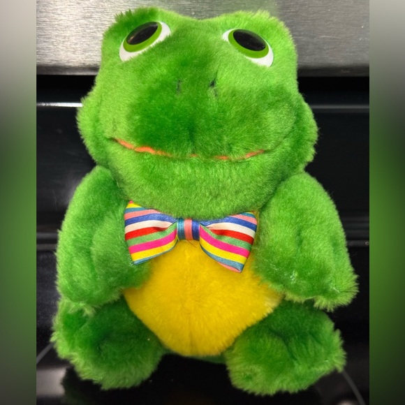 Other | Vintage Mighty Star Sitting Frog Plush Stuffed Animal Musical ...